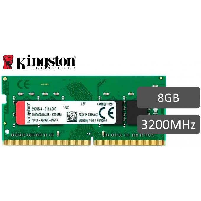 Memoria RAM KINGSTON 8Gb SODIMM 3200MHZ DDR4 Laptop