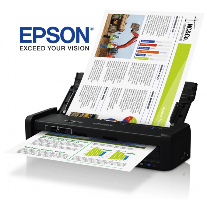 ESCANER EPSON WORKFORCE ES-300W, WIFI, USB 3.0, 600DPI, 25 PPM / 50 IPM ...